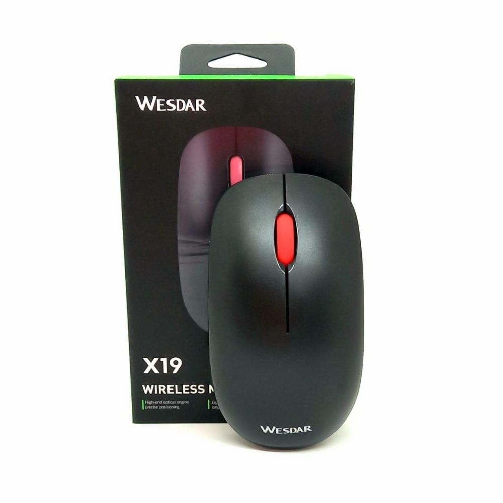 WESDAR. Mouse óptico 1200 dpi inalámbrico X19 Negro – Tecno Equipment SPA